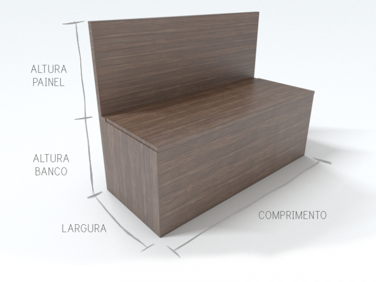 Banco Baú Pau Ferro c/ Painel - Marcena | Móveis Sob Medida