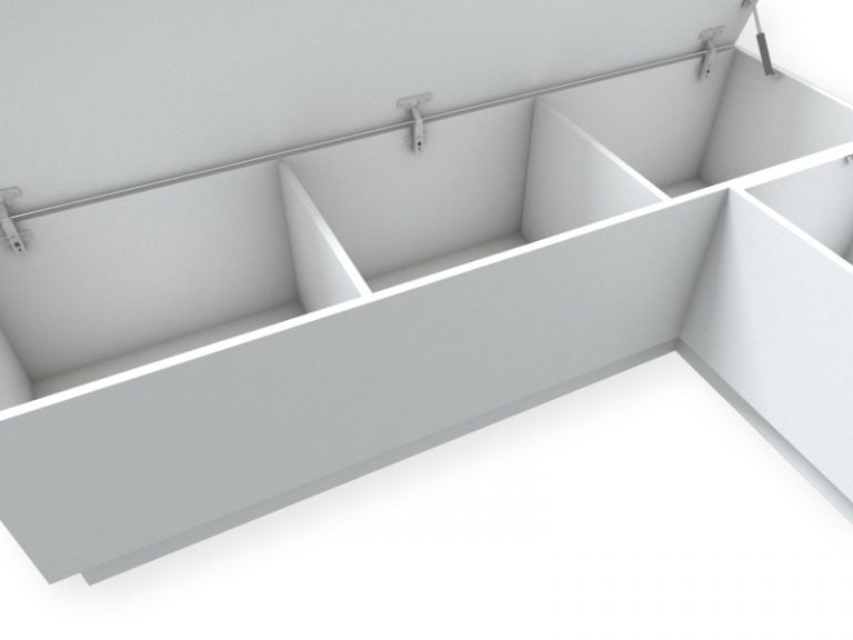 Canto Alemão Branco com Rodapé - Marcena | Móveis Sob Medida