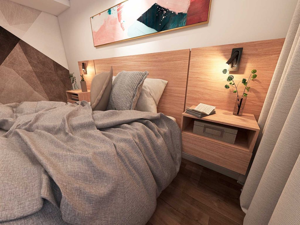 Mesa de Cabeceira Nicho e Gaveta Cumaru Trend - Marcena | Móveis Sob Medida